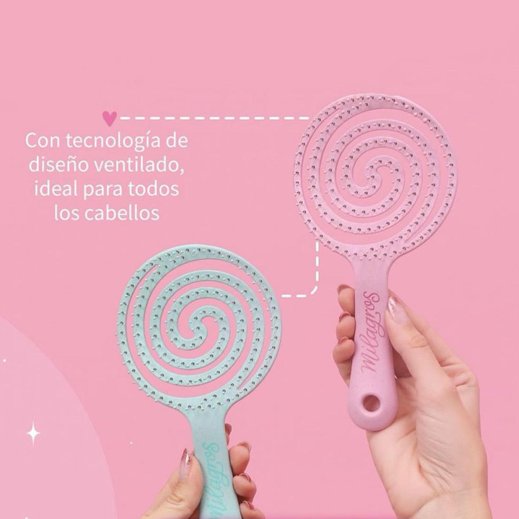 Cepillo Antienredos y Masajeador Capilar 2 en1 Milagros - Caprichitos ...